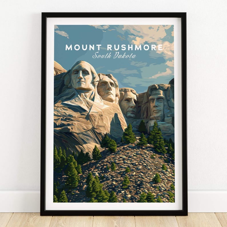 DailyMood Mount Rushmore American Landmark National Memorial Wall Art ...