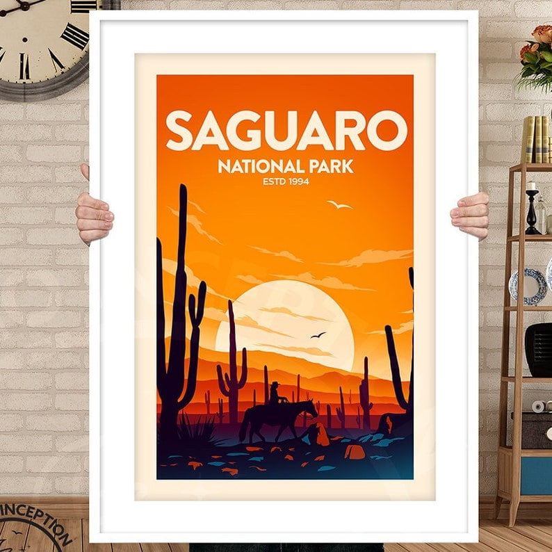 DailyMood Saguaro National Park Poster Arizona Desert Cactus Sunset ...
