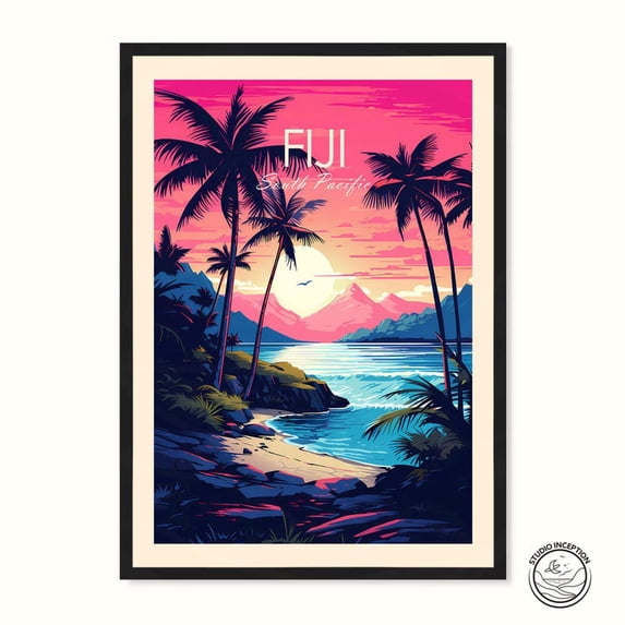 DailyMood Tropical Beach Paradise Fiji South Pacific Travel Poster Wall ...