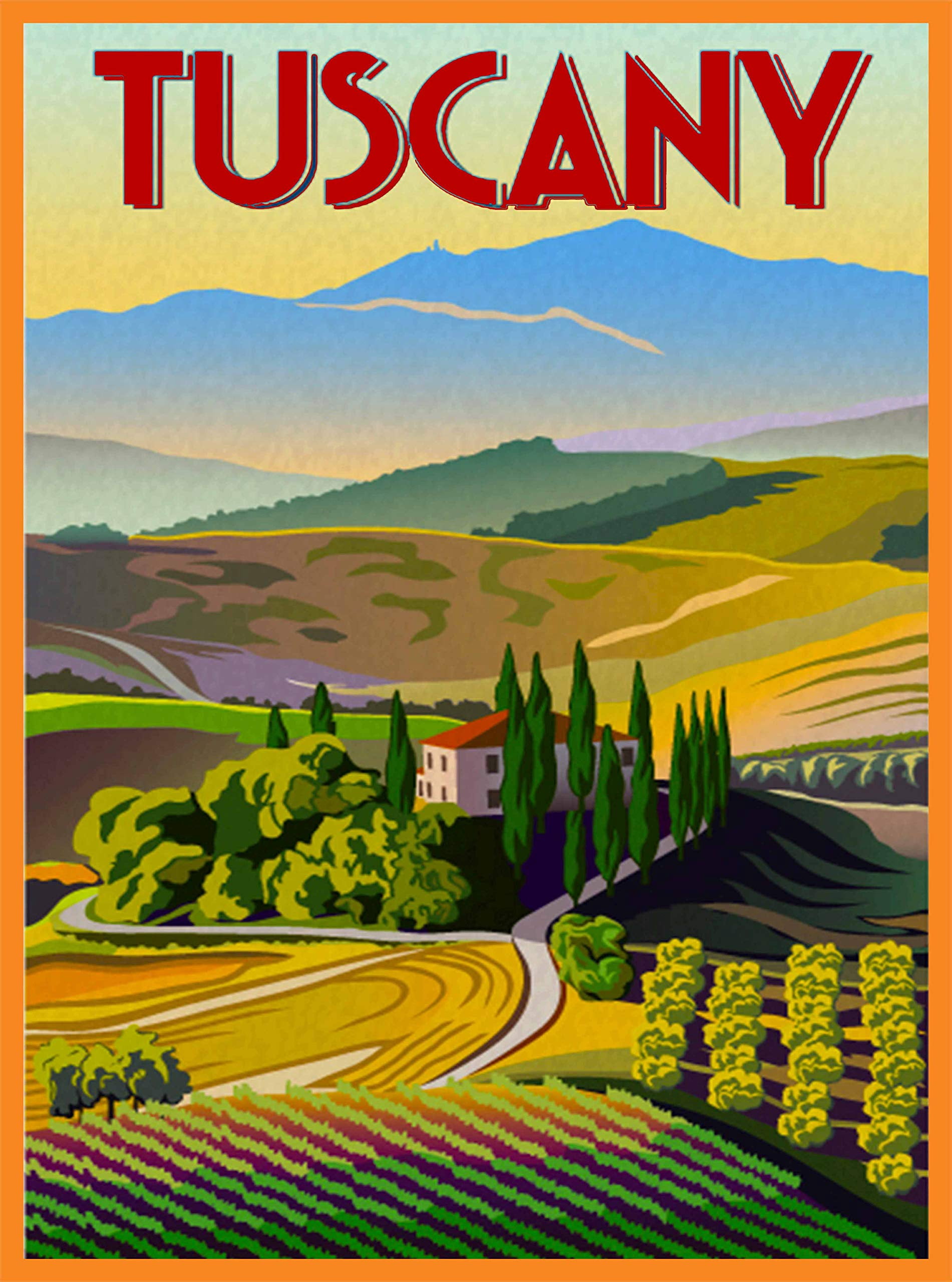 DailyMood Tuscany Italy Scenic Retro Travel Poster Wall Decor Art Print ...
