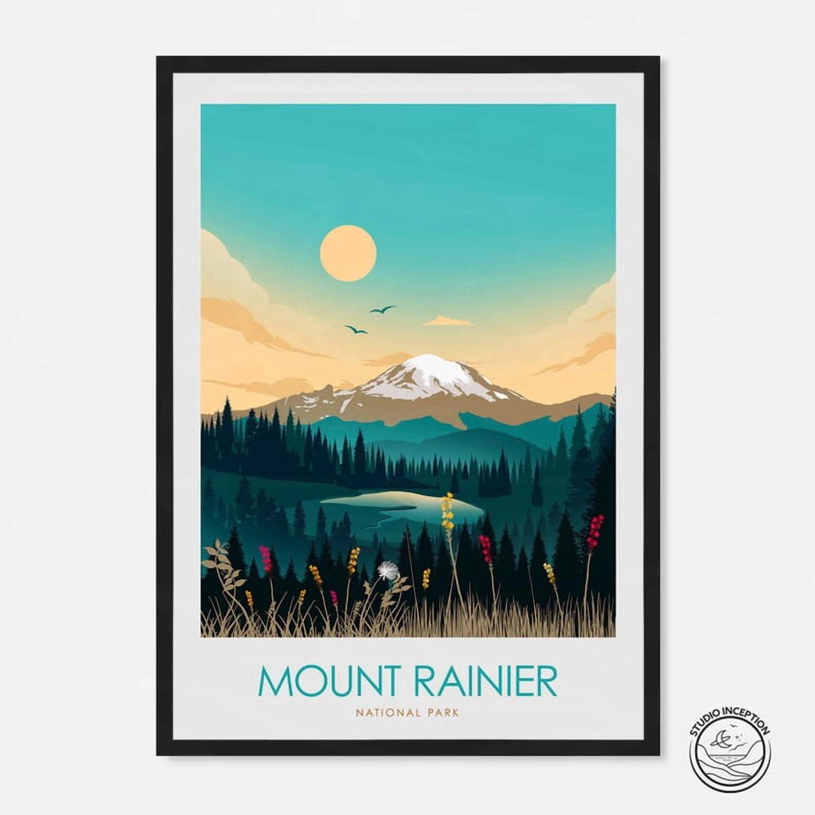 DailyMood Vintage Retro Mount Rainier National Park Poster Wall Art ...