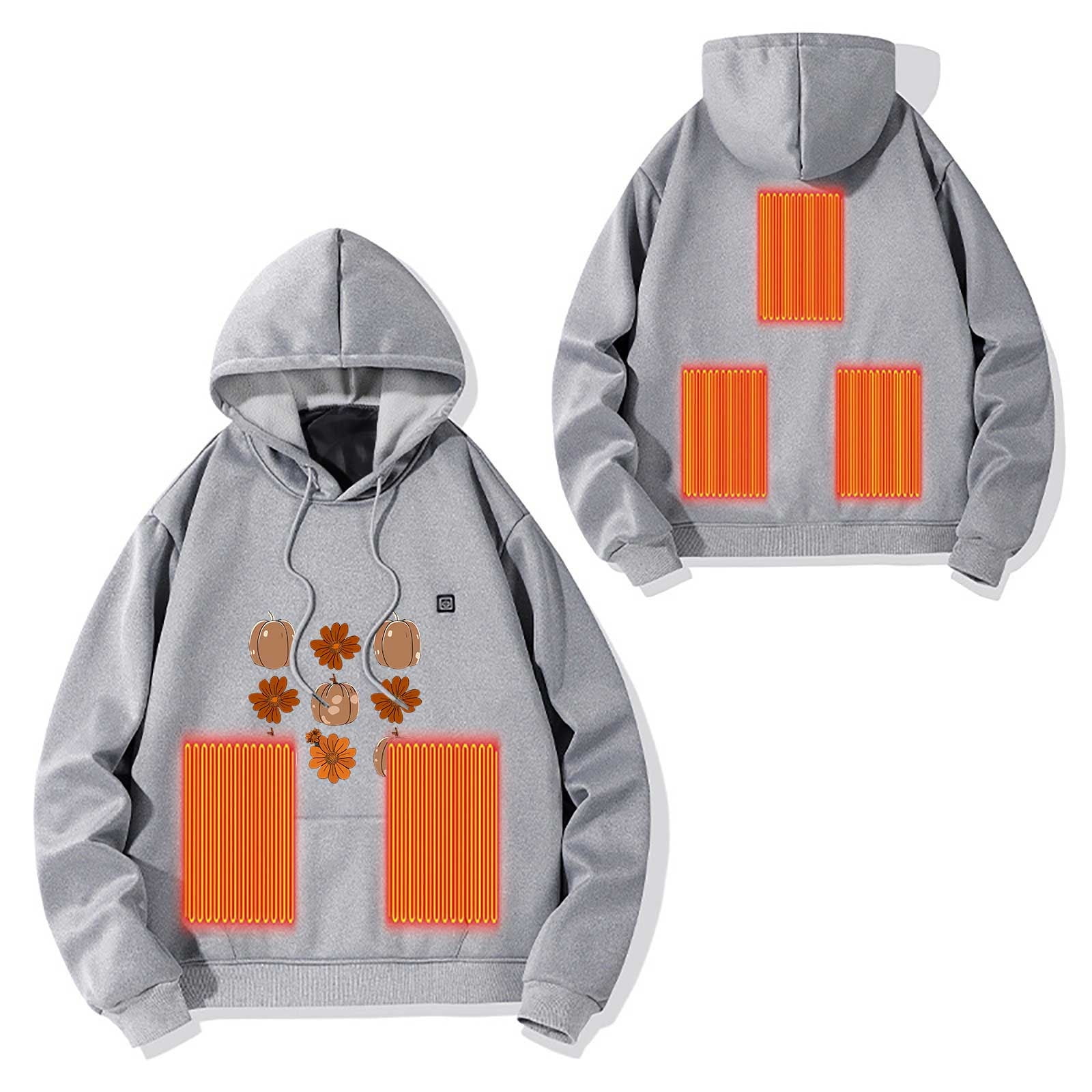 DailyTrove Unisex Winter Smart Heated Hoodie, Fashion Print, 5 - Zone Warmth Electric - Walmart.com