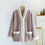 DailyTrove Women's Open-Front Plaid Print Warm Cozy Everyday Home ...