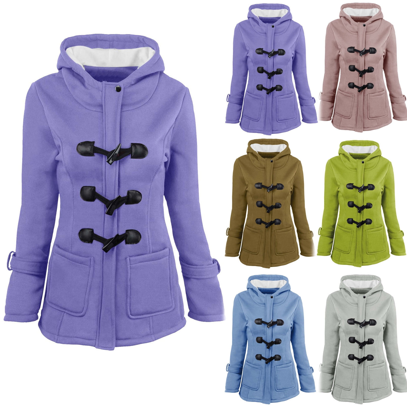 DailyTrove Women's Reversible Multi-Color Fuzzy Jacket, Versatile ...