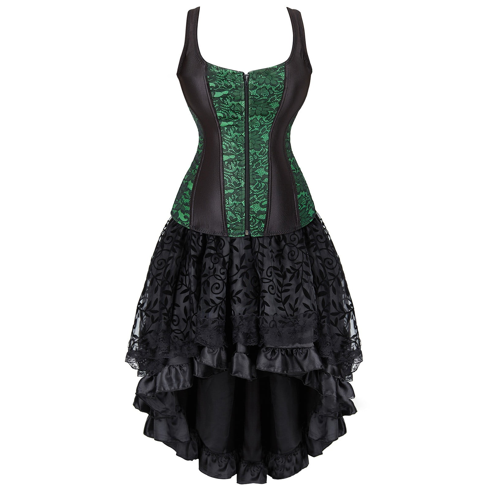 DailyTrove Women's Sleeveless Gothic Midi Dress, Contrast Panel ...