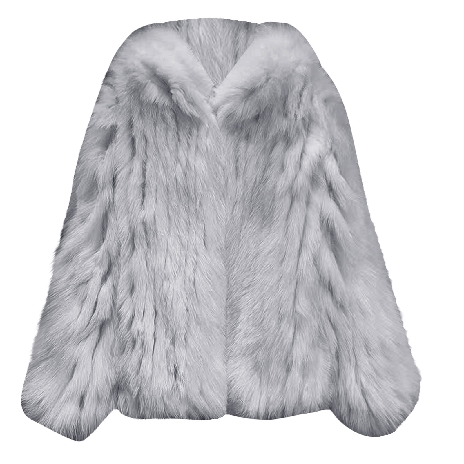 DailyTrove Women's Solid Color Winter Warm Loose Stand - Collar Faux ...