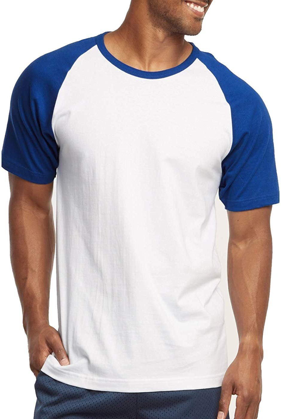 DailyWear Mens Casual Short Sleeve Plain Baseball Cotton T Shirts R ...