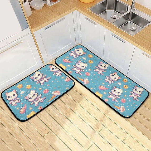 Dailycode 2 Pcs Kitchen Rug Set Non Slip Absorbent Soft Floor Mats for ...