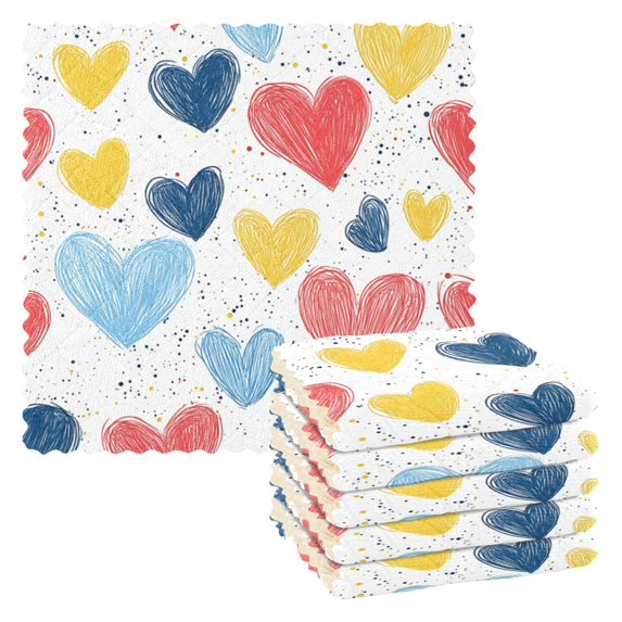 Dailycode 6 Packs Kitchen Dish Towels Soft Absorbent Dish Cloths Red ...