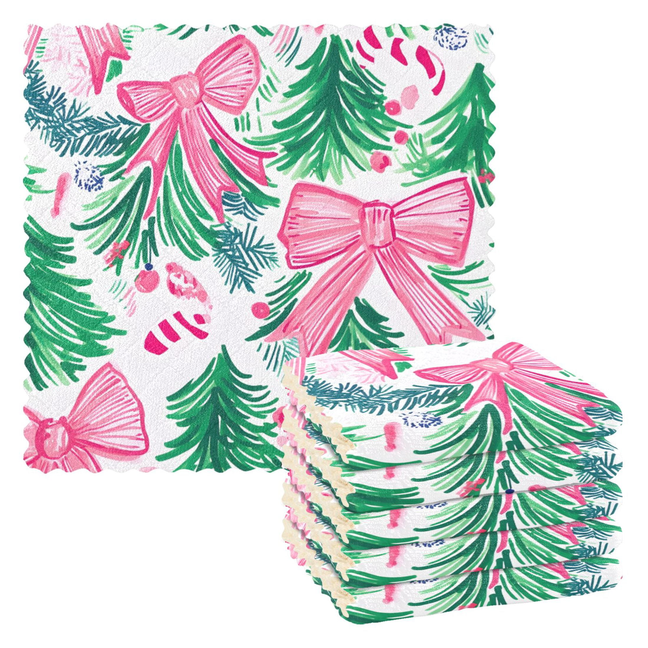 Dailycode 6 Packs Kitchen Dish Towels Soft Absorbent Dish Cloths Tree ...