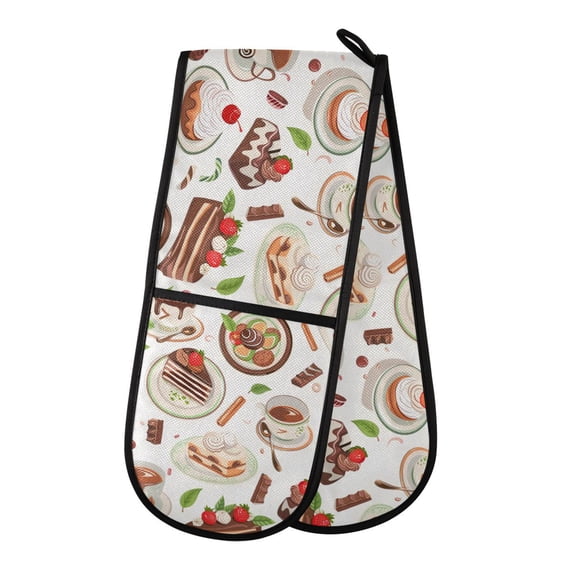 Dailycode Double Sided Oven Mitt with Loop Heat Resistant Kitchen Long ...