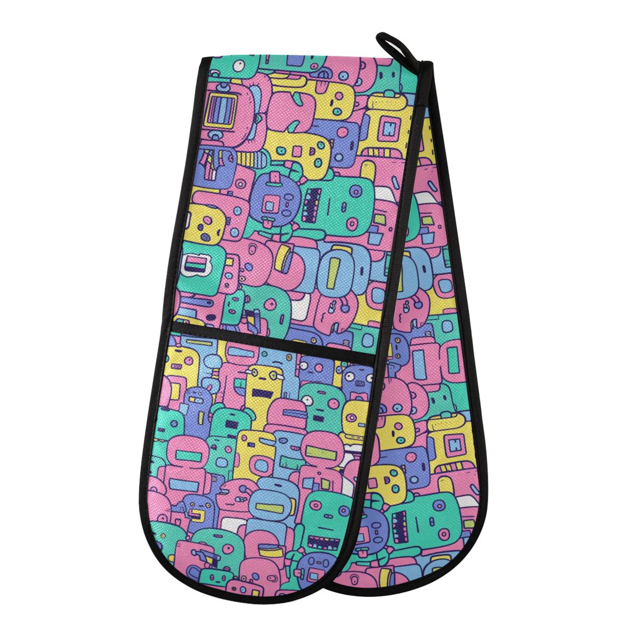 Dailycode Double Sided Oven Mitt with Loop Heat Resistant Kitchen Long ...