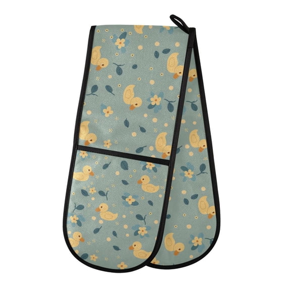 Dailycode Double Sided Oven Mitt with Loop Heat Resistant Kitchen Long ...