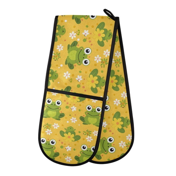 Dailycode Double Sided Oven Mitt with Loop Heat Resistant Kitchen Long ...