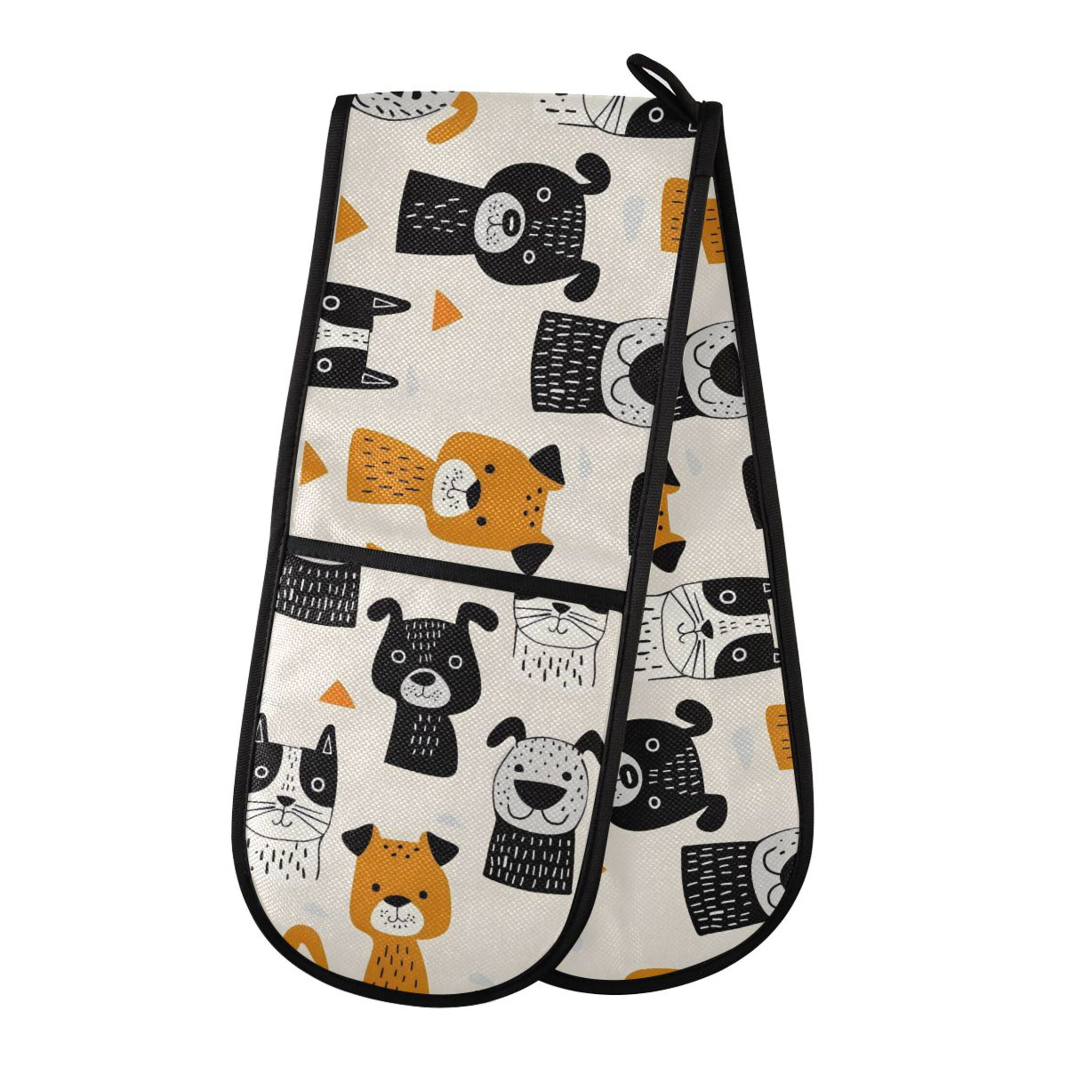Dailycode Double Sided Oven Mitt with Loop Heat Resistant Kitchen Long ...
