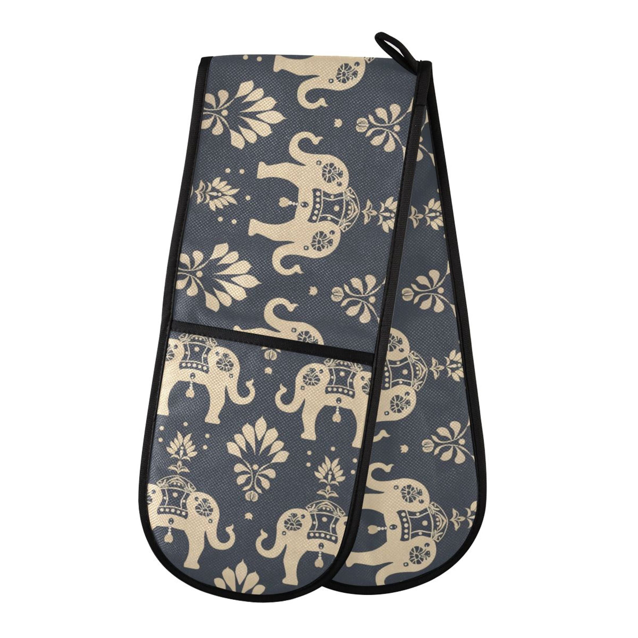 Dailycode Double Sided Oven Mitt with Loop Heat Resistant Kitchen Long ...