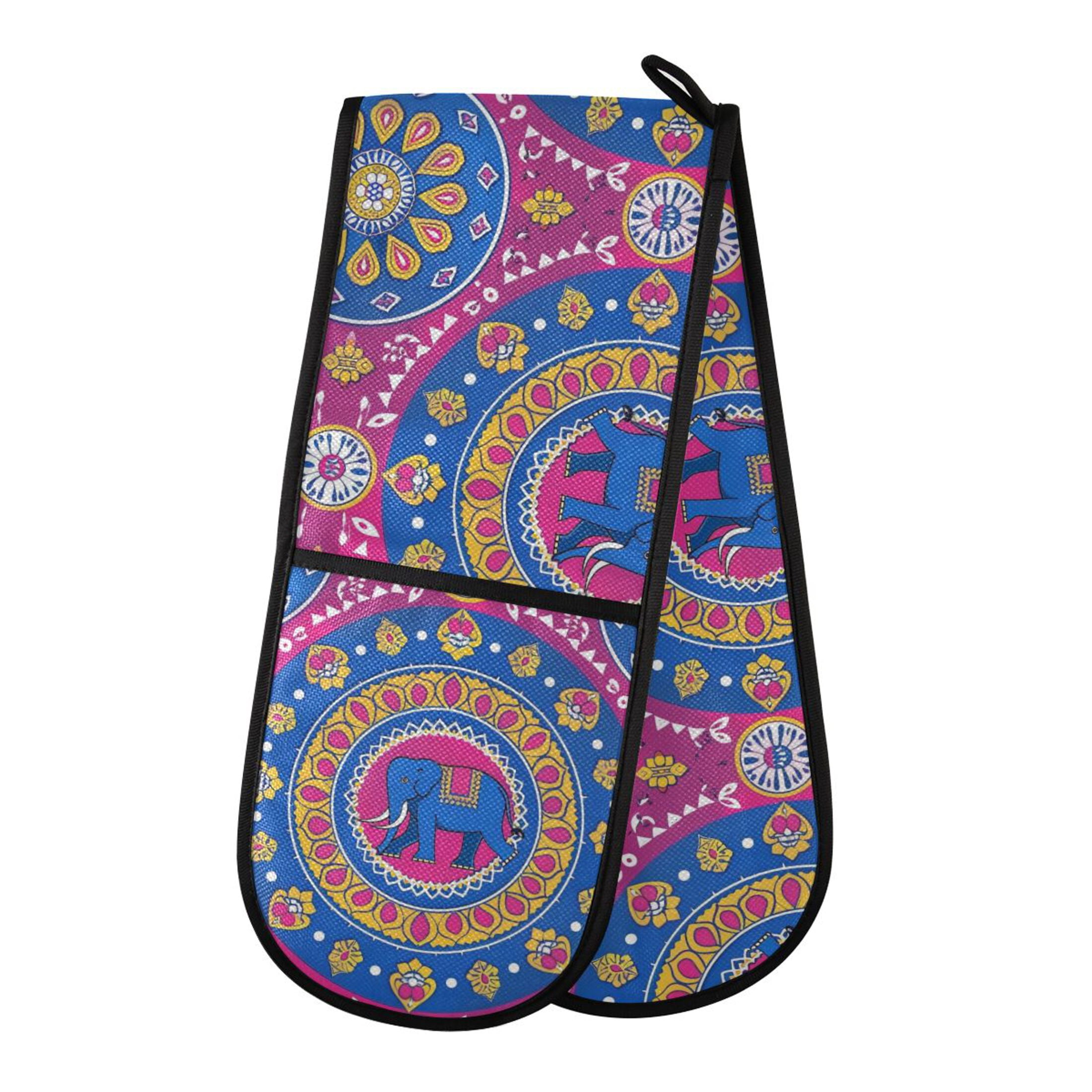 Dailycode Double Sided Oven Mitt with Loop Heat Resistant Kitchen Long ...