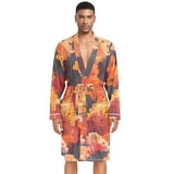 Dailycode Men Robe Lightweight Soft Bathrobes Kimono Nightgown Red ...