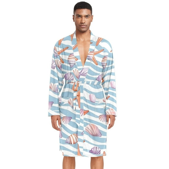 Dailycode Men Robe Lightweight Soft Bathrobes Kimono Nightgown Shells ...
