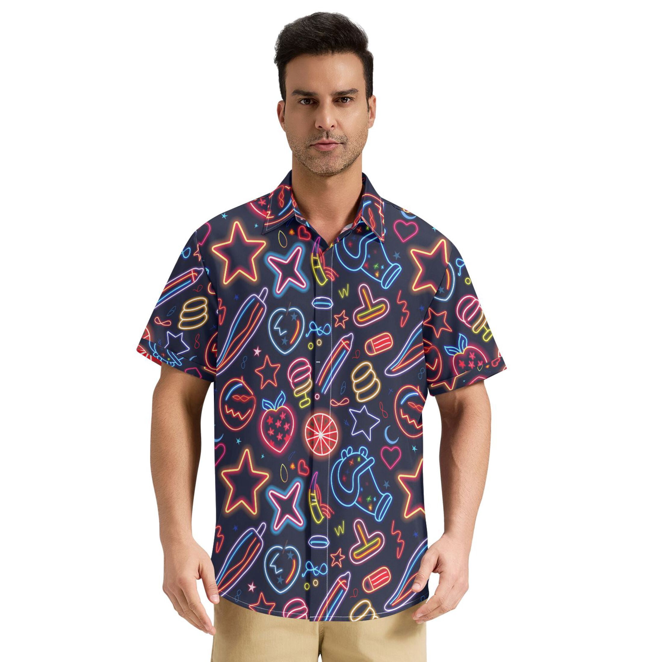 Dailycode Men's Casual Button Down Shirts Short Sleeve Summer Hawaiian ...