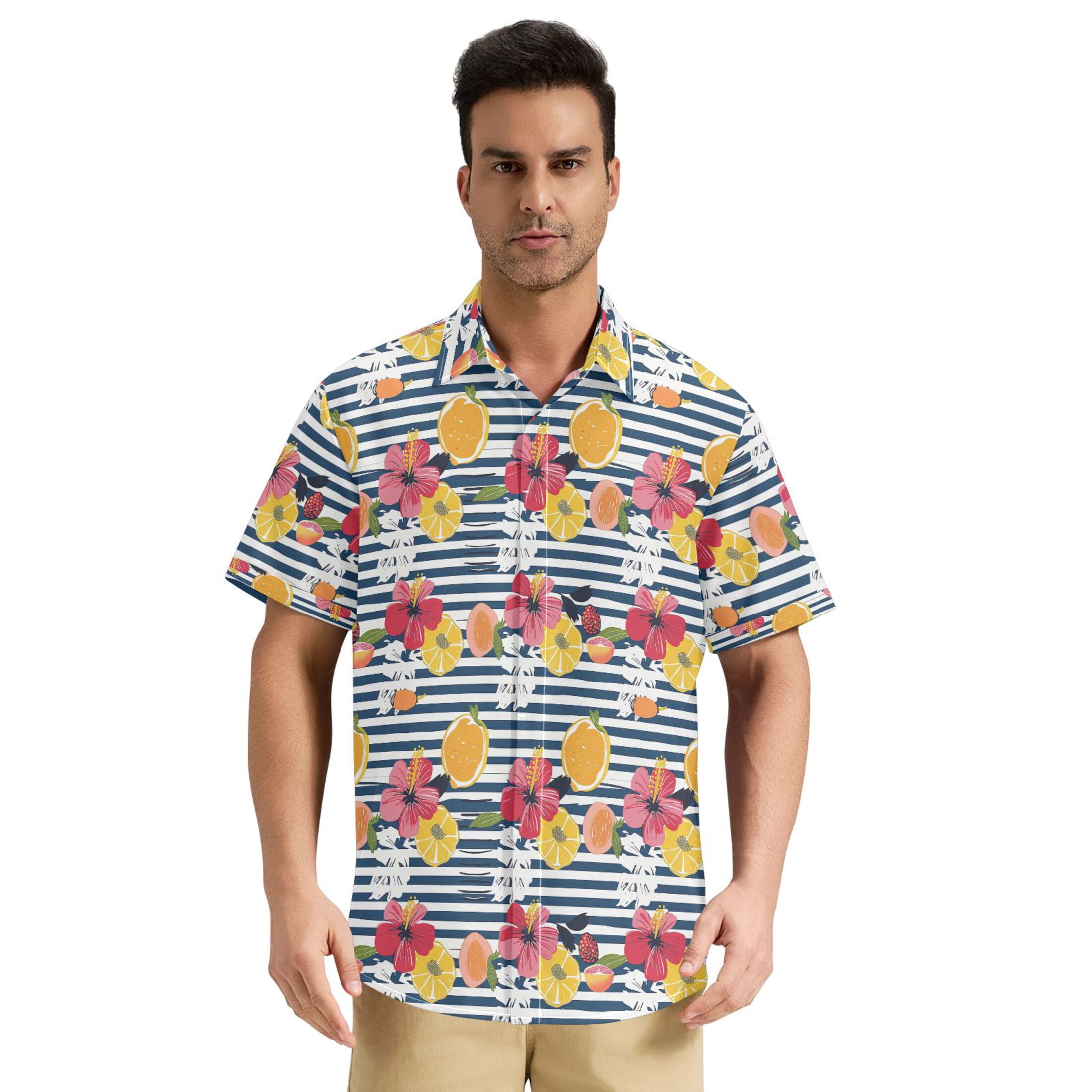 Dailycode Men's Casual Button Down Shirts Short Sleeve Summer Hawaiian ...