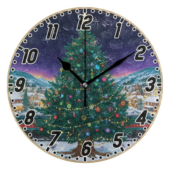 Dailycode Round Wall Clock Battery Operated Silent Non-Ticking Hanging ...