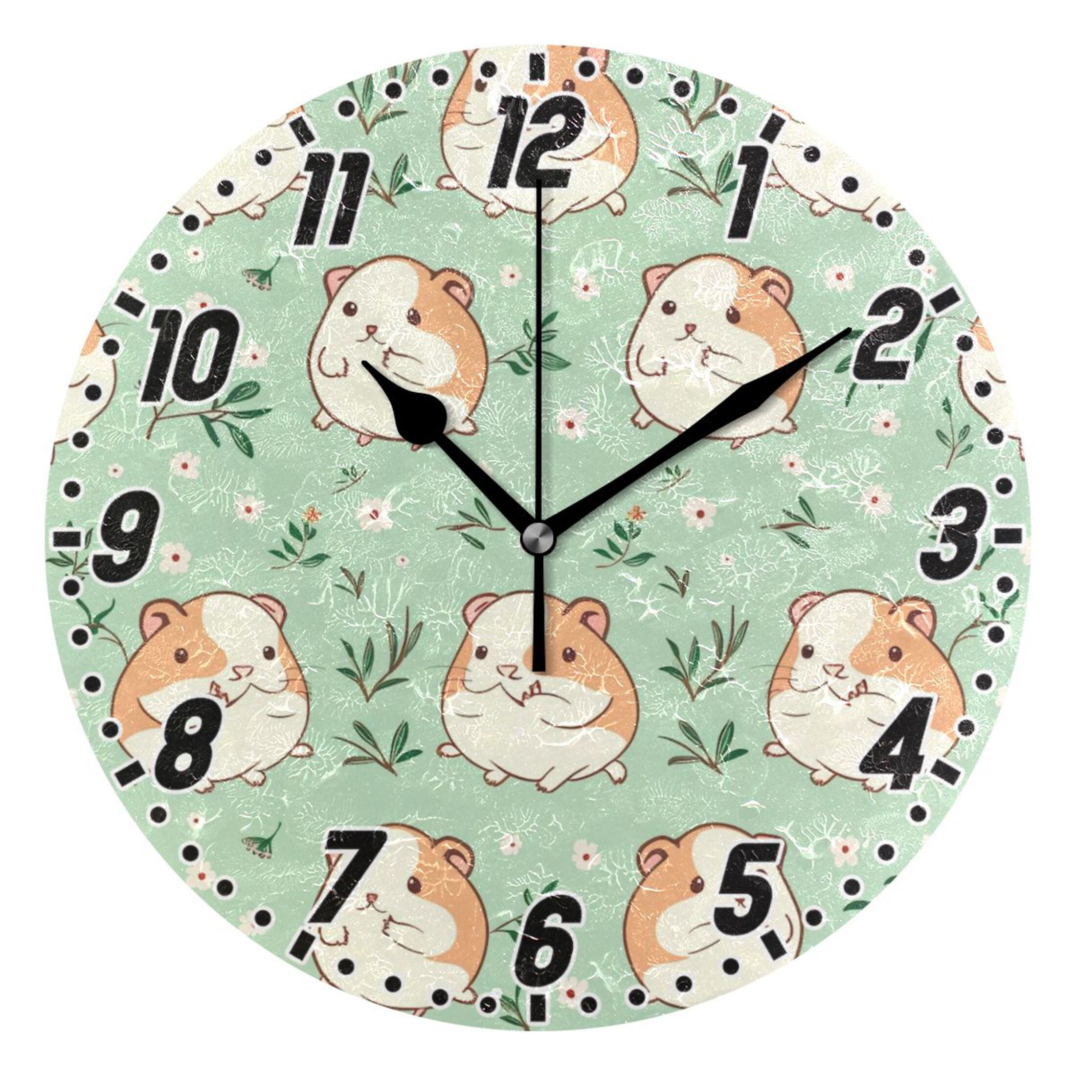 Dailycode Round Wall Clock Battery Operated Silent Non-Ticking Hanging ...