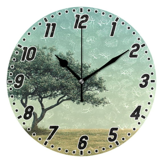 Dailycode Round Wall Clock Battery Operated Silent Non-Ticking Hanging ...