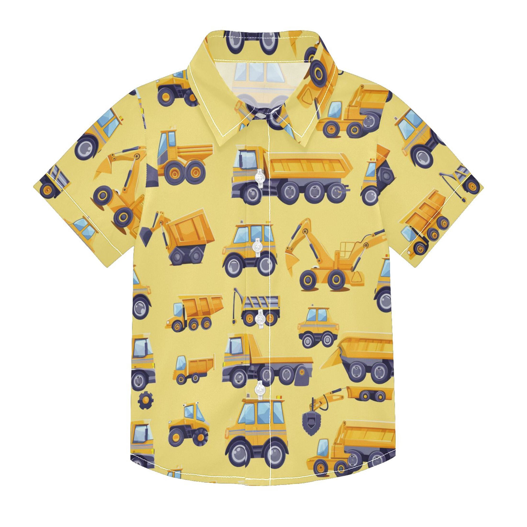 Dailycode Small Short Sleeve Button Down Shirts Backhoe Excavator Dump ...