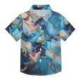 Dailycode Small Short Sleeve Button Down Shirts Blue and Gold Fluid ...