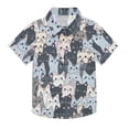 Dailycode Small Short Sleeve Button Down Shirts Cartoon Cats Face ...