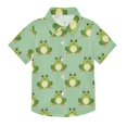 Dailycode Small Short Sleeve Button Down Shirts Cartoon Frogs Casual ...