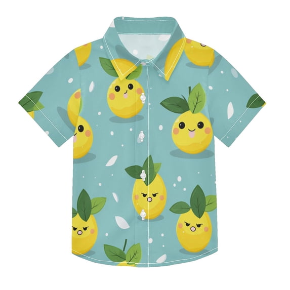 Dailycode Small Short Sleeve Button Down Shirts Cartoon Lemon Face ...