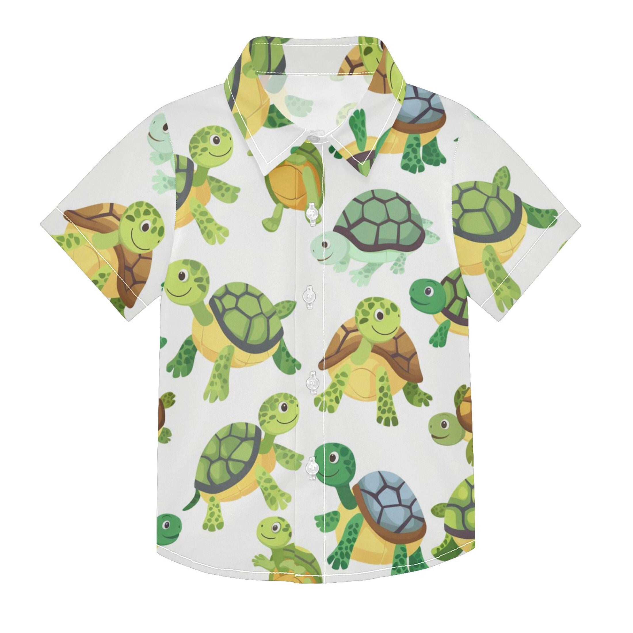 Dailycode Small Short Sleeve Button Down Shirts Cute Baby Turtles ...