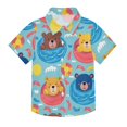 Dailycode Small Short Sleeve Button Down Shirts Cute Bear and Swimming ...