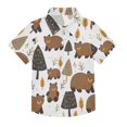 Dailycode Small Short Sleeve Button Down Shirts Cute Bears and Tree ...
