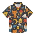 Dailycode Small Short Sleeve Button Down Shirts Cute Cat Cloud Casual ...