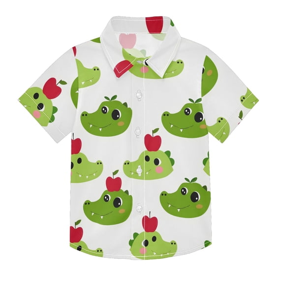 Dailycode Small Short Sleeve Button Down Shirts Cute Crocodile Head ...