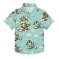 Dailycode Small Short Sleeve Button Down Shirts Cute Crocodile Surfing ...