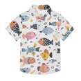 Dailycode Small Short Sleeve Button Down Shirts Cute Drawing Fishes ...