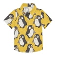 Dailycode Small Short Sleeve Button Down Shirts Cute Fat Penguin Casual ...