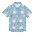 Dailycode Small Short Sleeve Button Down Shirts Cute Hippo and Flower ...