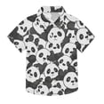 Dailycode Small Short Sleeve Button Down Shirts Cute Little Panda Face ...