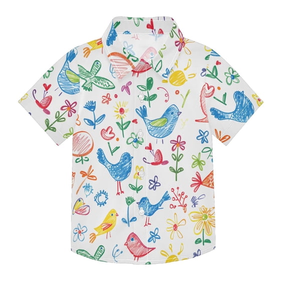Dailycode Small Short Sleeve Button Down Shirts Hand-drawn Chicken ...