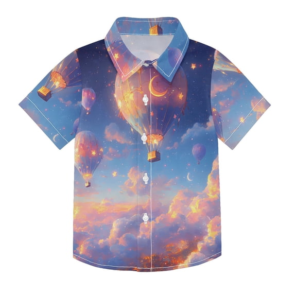Dailycode Small Short Sleeve Button Down Shirts Hot Air Balloons ...