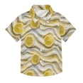 Dailycode Small Short Sleeve Button Down Shirts Lemon Slice and Cream ...