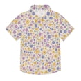 Dailycode Small Short Sleeve Button Down Shirts Lilac Yellow Pastel ...
