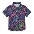 Dailycode Small Short Sleeve Button Down Shirts Neon Gaming Joystick ...