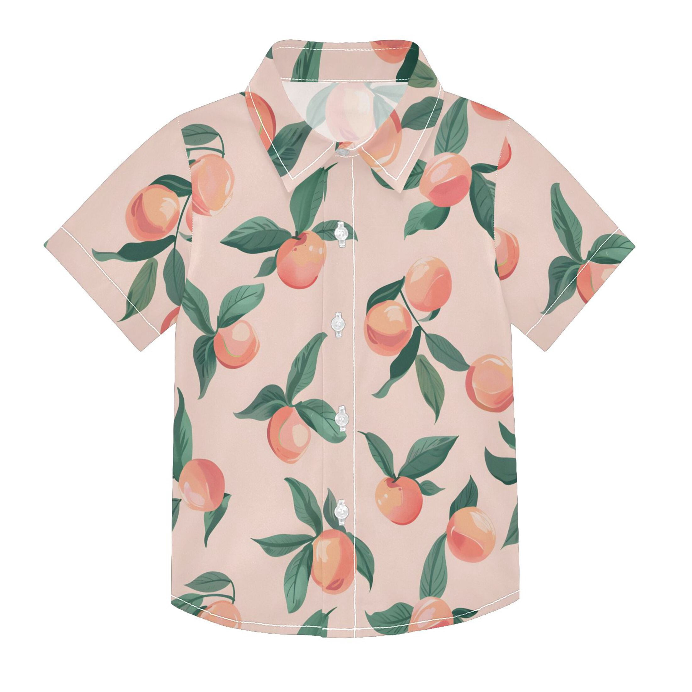 Dailycode Small Short Sleeve Button Down Shirts Peach and Leaf Casual ...