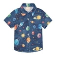 Dailycode Small Short Sleeve Button Down Shirts Planets Star Sun Casual ...